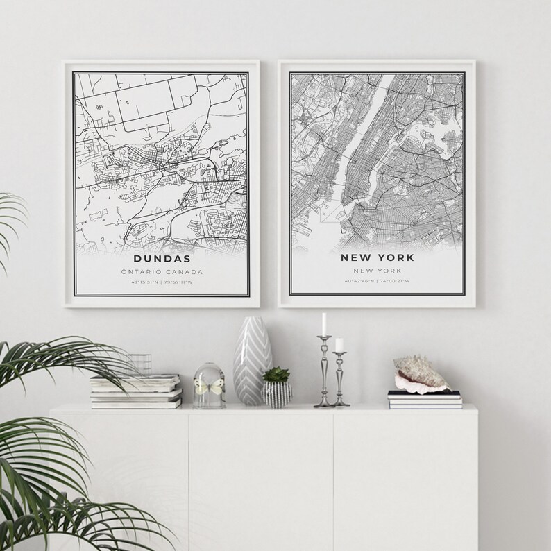 Dundas Ontario Canada Map Print, City Street Art (digital Download ...