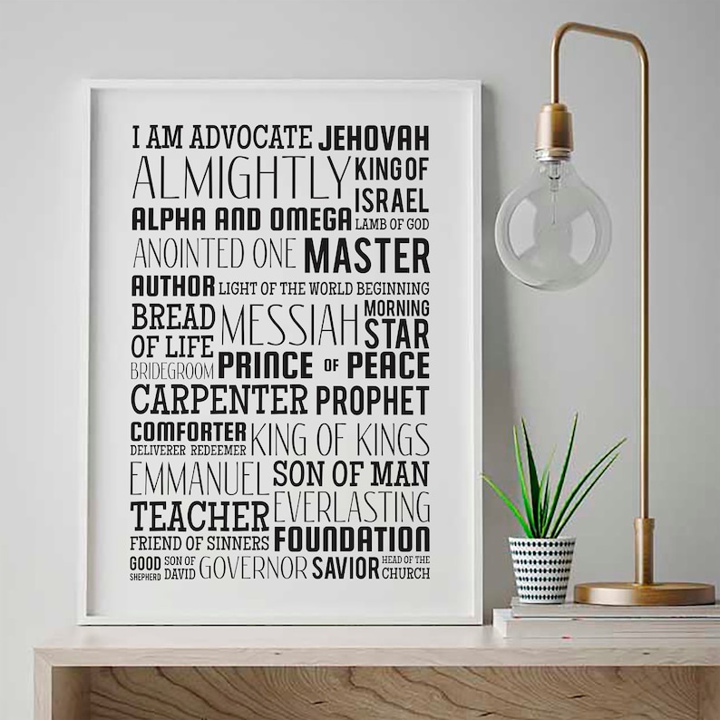 Names of God Jesus Wall Art Printable Bible Verse Poster - Etsy