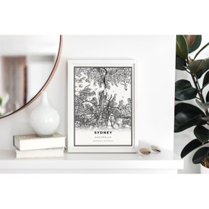 Downtown Sydney Map Print, Australia NSW Map Art Poster, Printable City ...