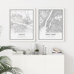 Pasco Washington Map Art Print, City Street Map Poster (digital ...