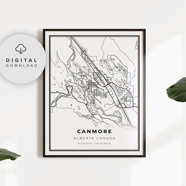 Canmore Map Art - Etsy