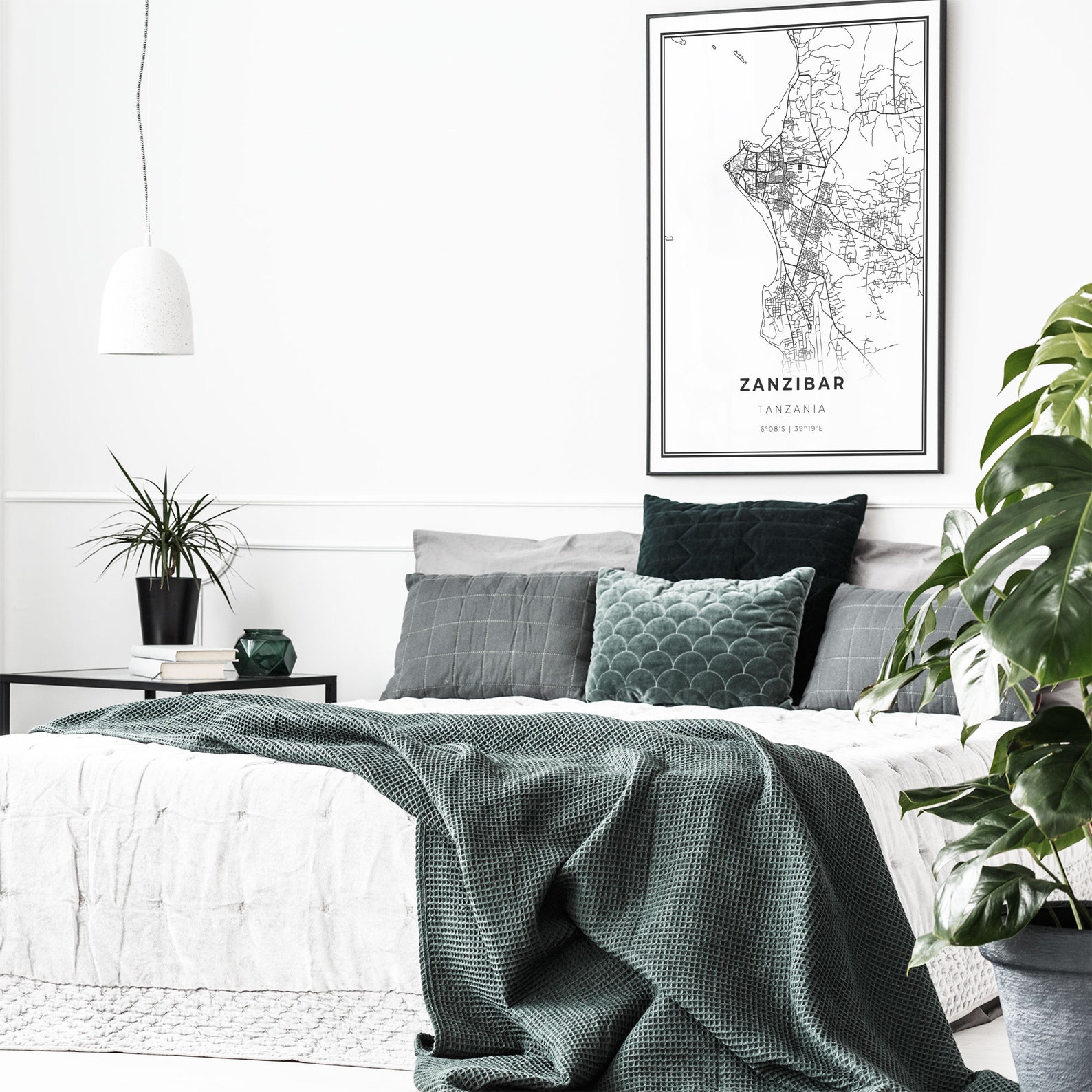 Zanzibar Map Print, Tanzania Map Art Poster, Unguja Printable City ...