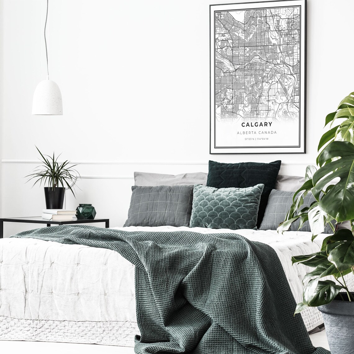 Downtown Calgary Map Print Alberta AB Canada Map Art Poster | Etsy