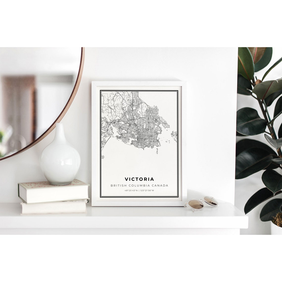 Victoria BC Map Print British Columbia Canada Printable City - Etsy