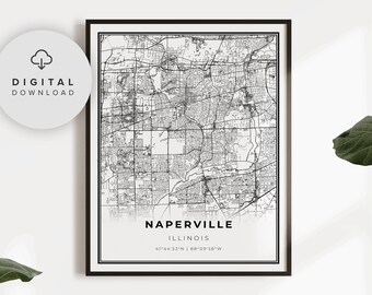 Naperville Il Map - Etsy