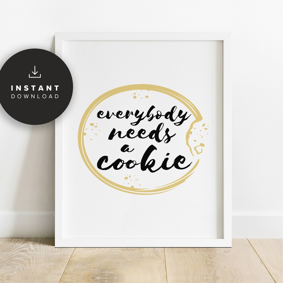 Cookie Kitchen Print, Printable, Cookie Quote, Funny Modern Minimal ...