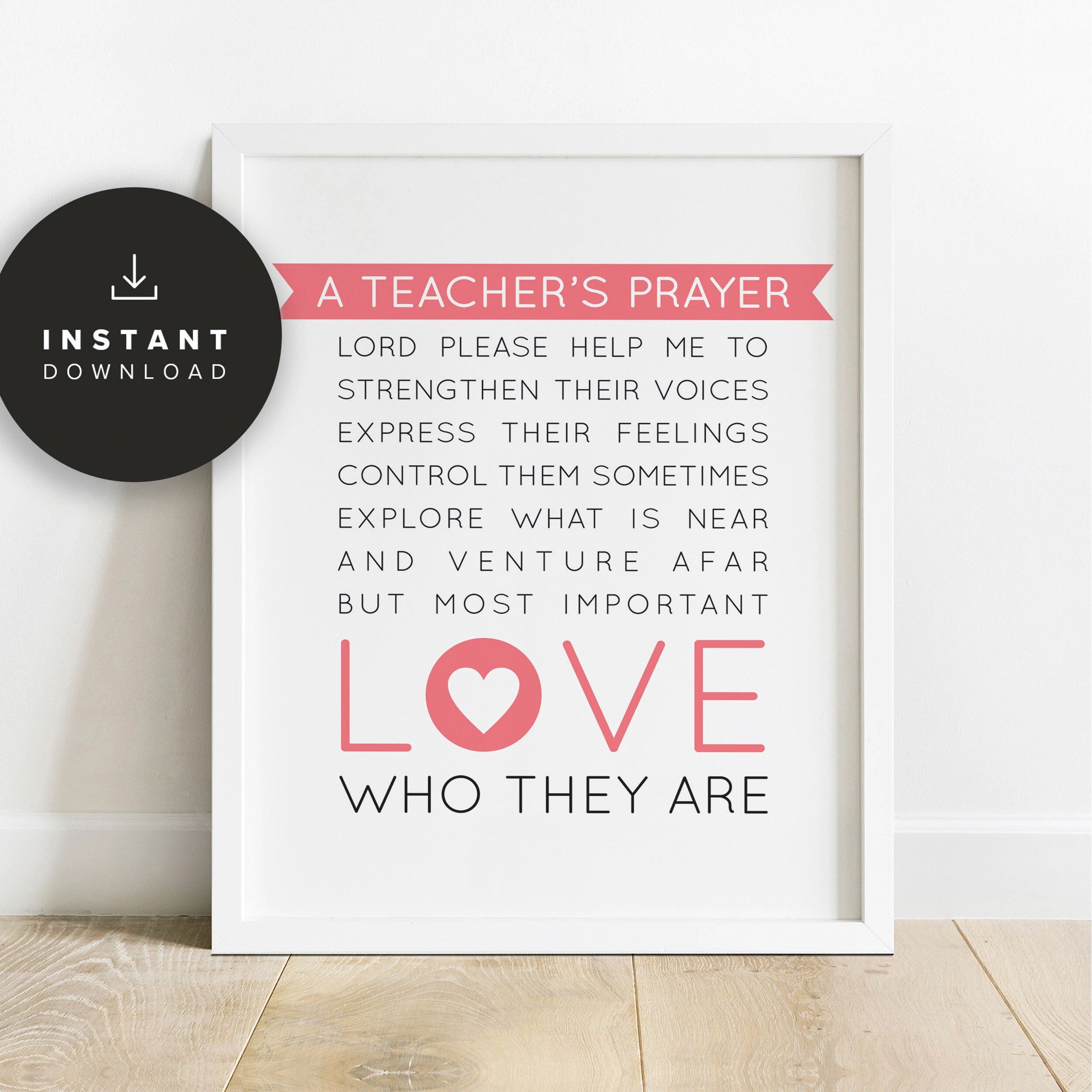 A Teachers Prayer Printable Teacher Gift Teacher Wall Art | Etsy