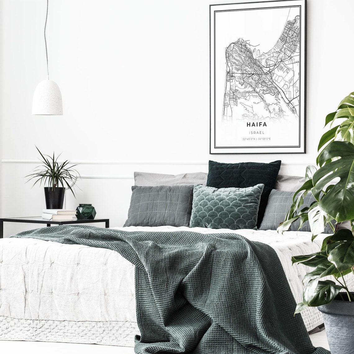 Haifa Map Print Israel Map Art Poster Printable city street | Etsy