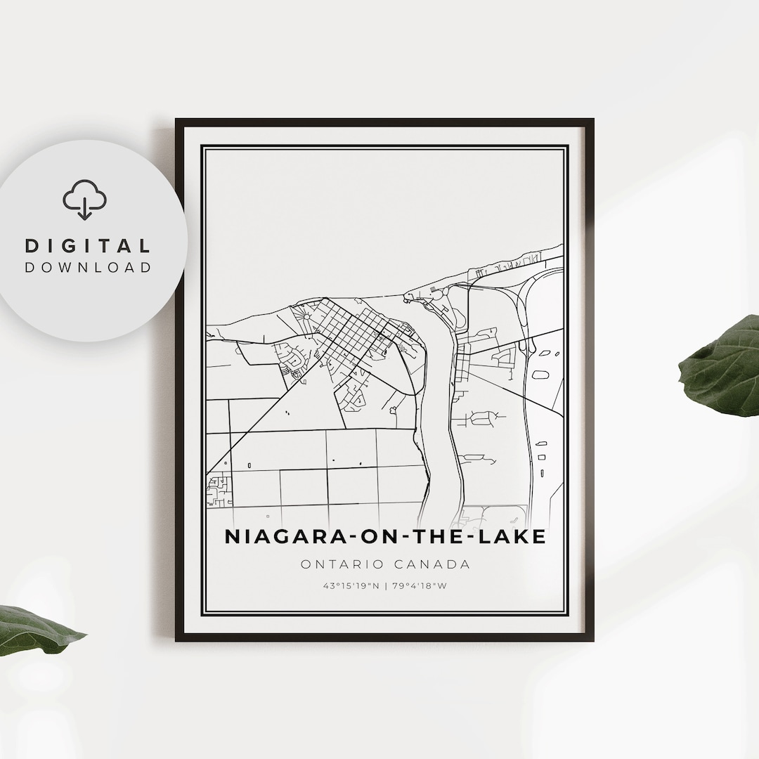 Niagara-on-the-lake Map Art Print, Ontario Canada (digital Download ...
