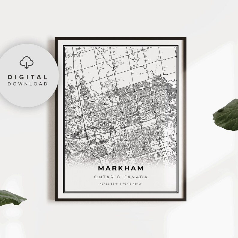 Markham Map Print Toronto Ontario ON Canada Map Art Poster - Etsy