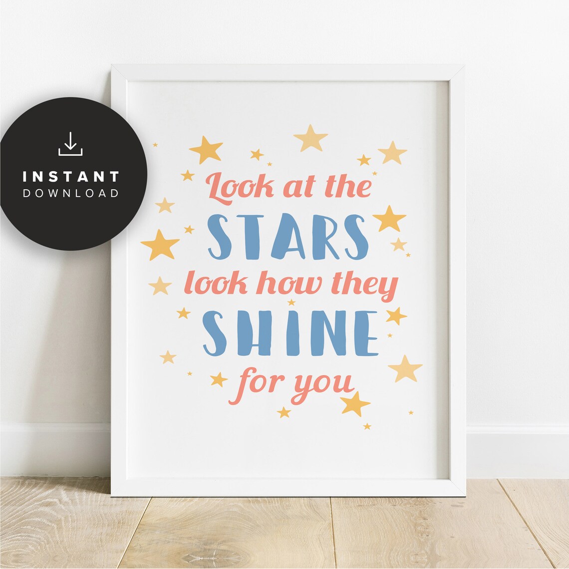 Nursery Printable look at the Stars Printable Look How - Etsy