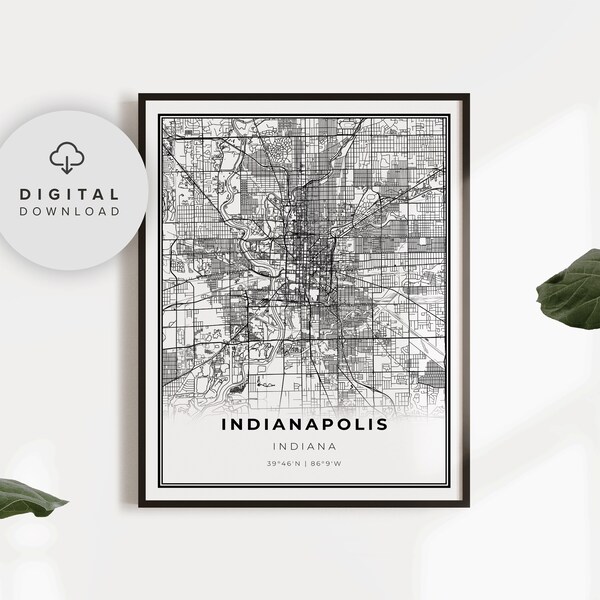 Indianapolis Map - Etsy