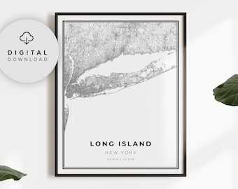 Long Island, NY Map Print New York - Etsy