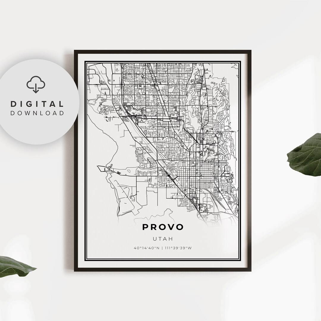 Provo Utah Map Art Print, City Street Map Poster (digital Download ...