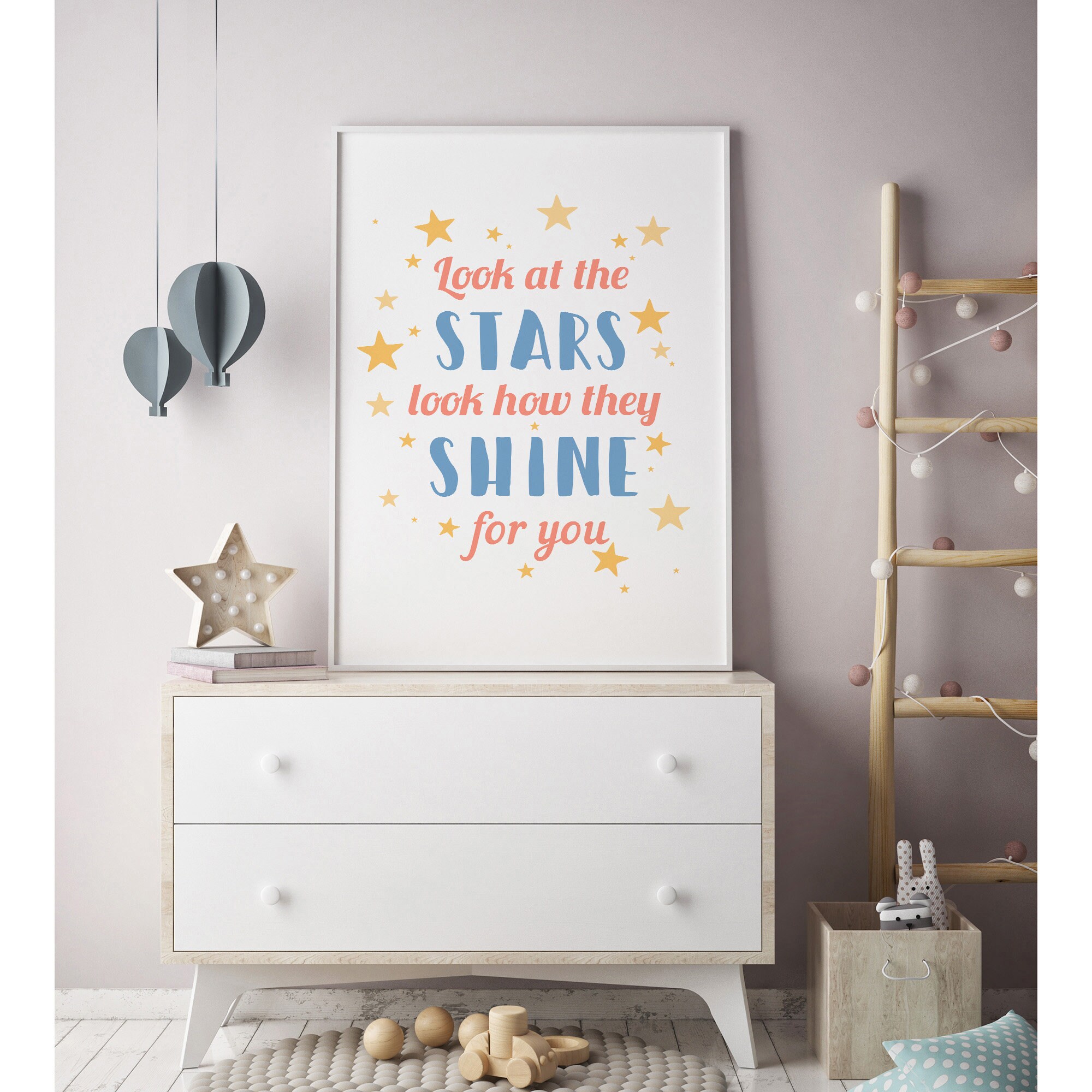 Nursery Printable look at the Stars Printable Look How | Etsy