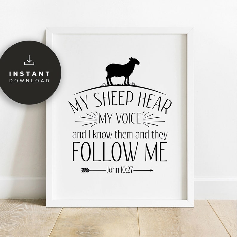Bible Verse Sheep Print, Christian Wall Art (digital Download), NP672 ...