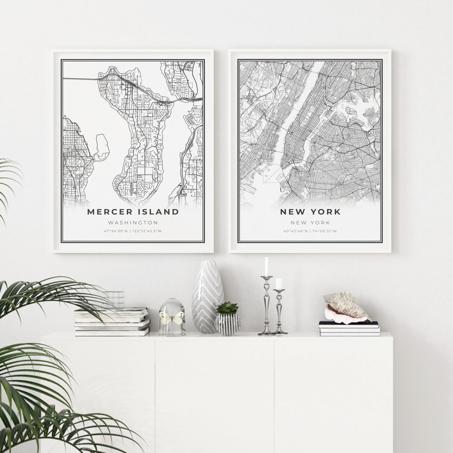 Mercer Island Map Print, Washington WA USA Map Art Poster, Printable ...