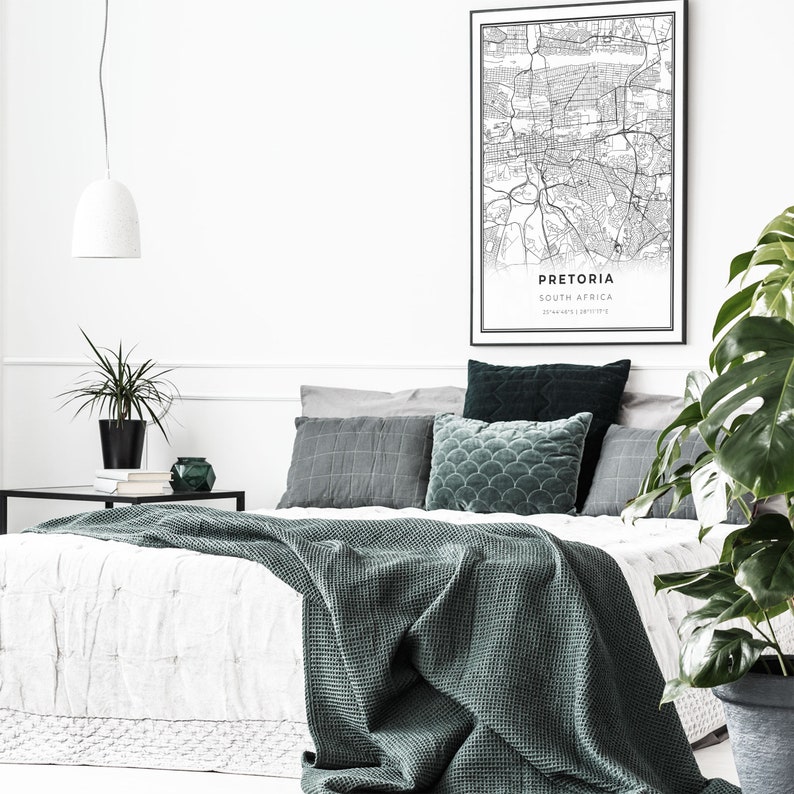 Pretoria Map Print South Africa Map Art Poster Gauteng - Etsy