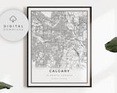 Downtown Calgary Map Print Alberta AB Canada Map Art Poster - Etsy