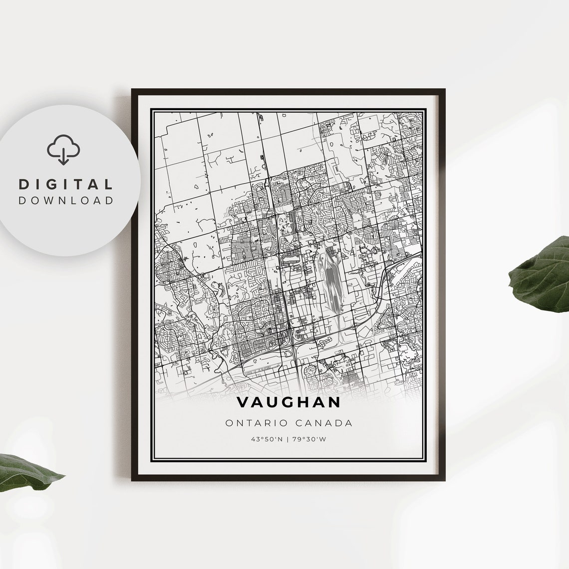 Vaughan Map Print Ontario ON Canada Map Art Poster Printable - Etsy UK