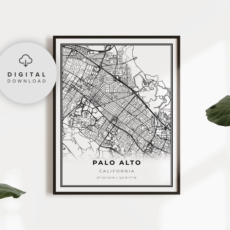 Palo Alto Map Print California CA USA Map Art Poster - Etsy