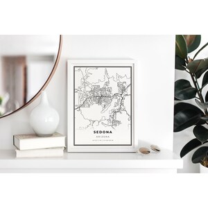 Sedona Map Print, Arizona AZ USA Map Art Poster, Yavapai Coconino ...
