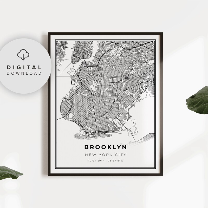 Brooklyn Street Map - Etsy