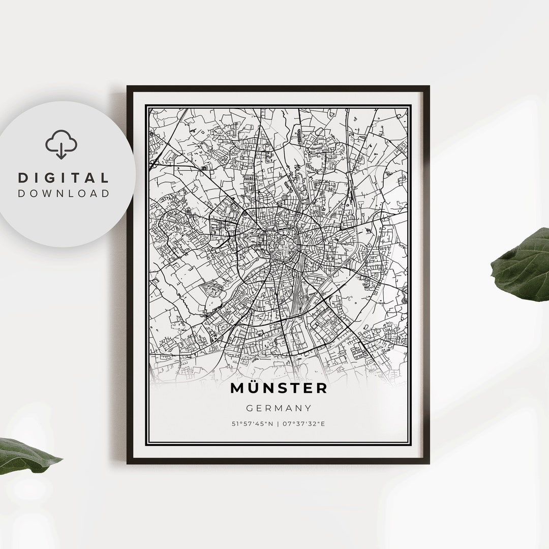 Münster Map Print, Munster Germany Map Art Poster, Printable City ...