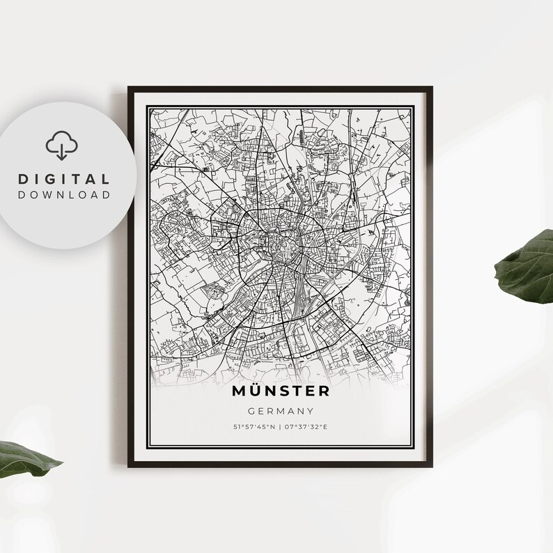 Münster Map Print Munster Germany Map Art Poster Printable - Etsy
