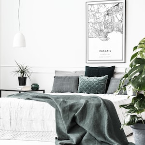 Cascais Map Print, Portugal Map Art Poster, Lisbon Portuguese Riviera ...