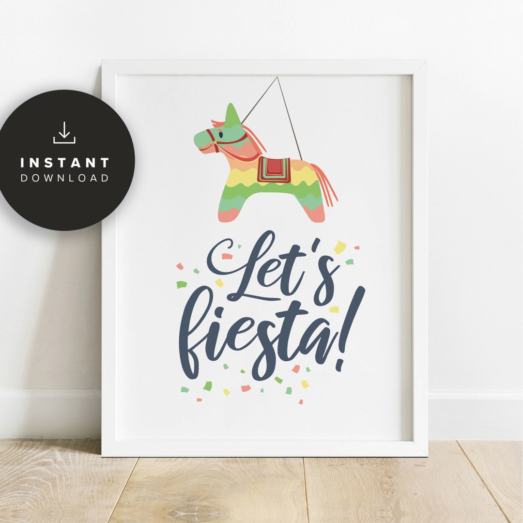 Lets Fiesta Poster, Printable, Cinco De Mayo Fiesta Poster, Fiesta ...