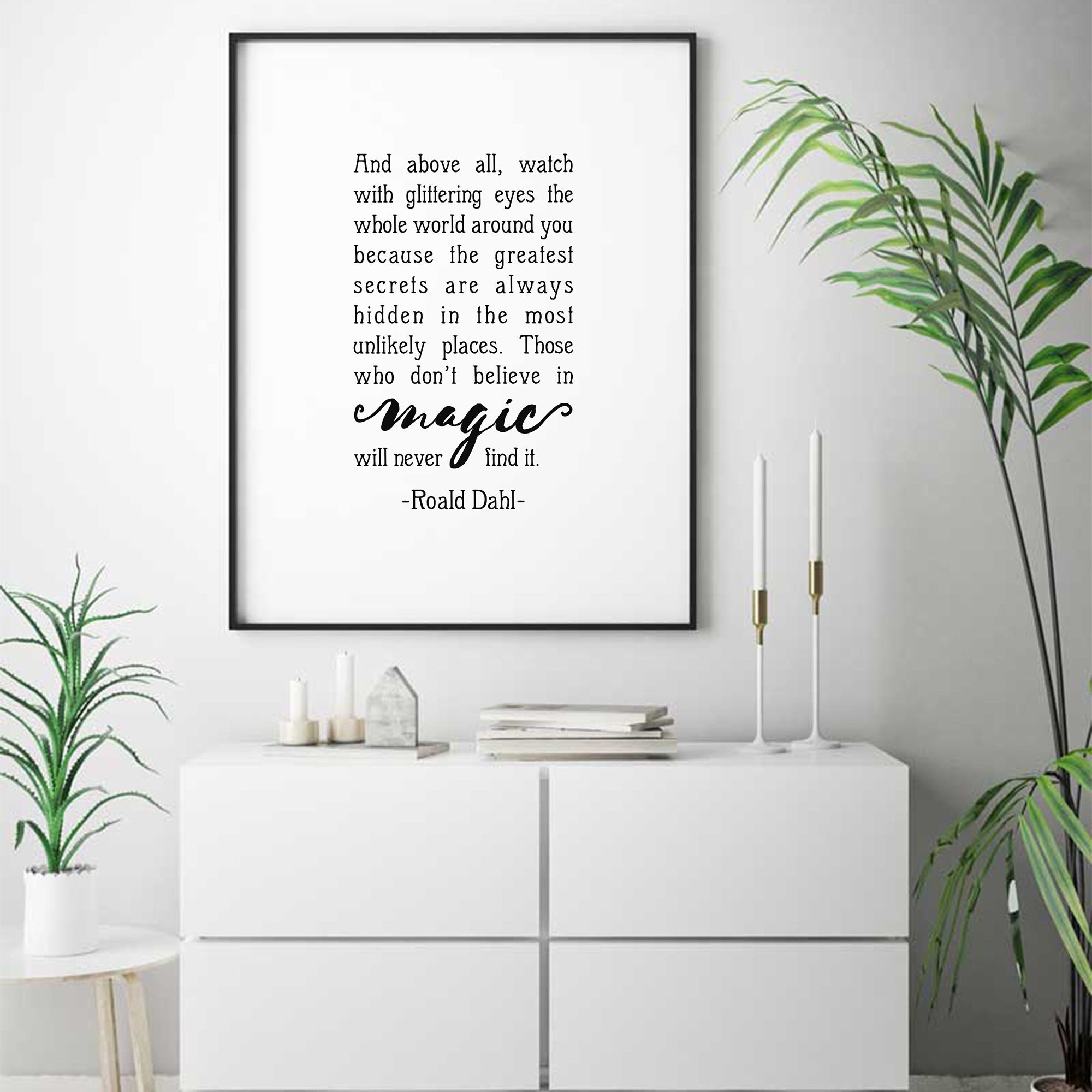 Roald Dahl Quote Art Print, Inspirational Home Decor (digital Download ...