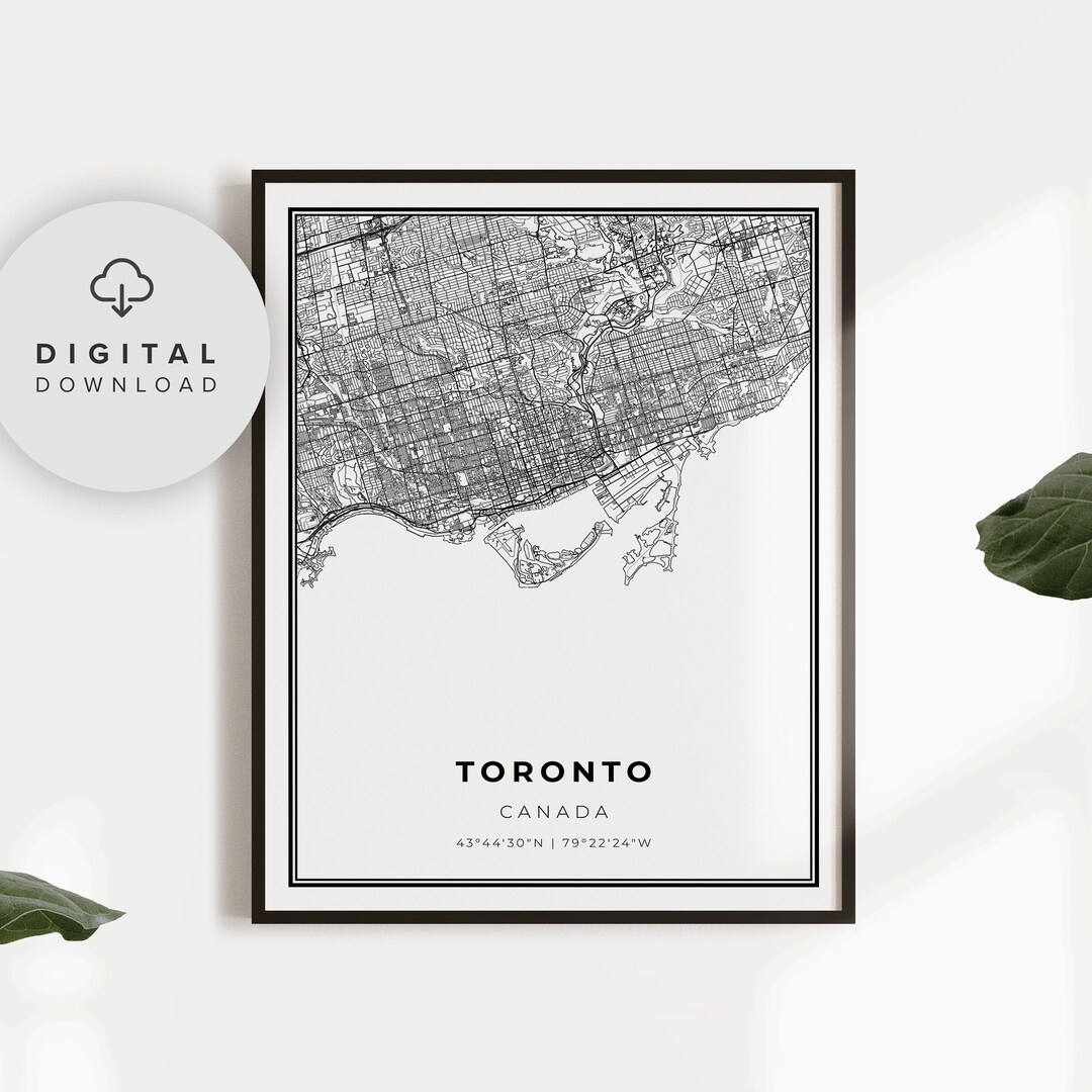 Toronto Map Print, Ontario ON Canada Map Art Poster, Printable City ...
