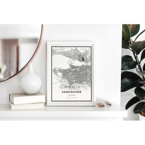 Vancouver BC Map Print, British Columbia Canada Map Art Poster ...