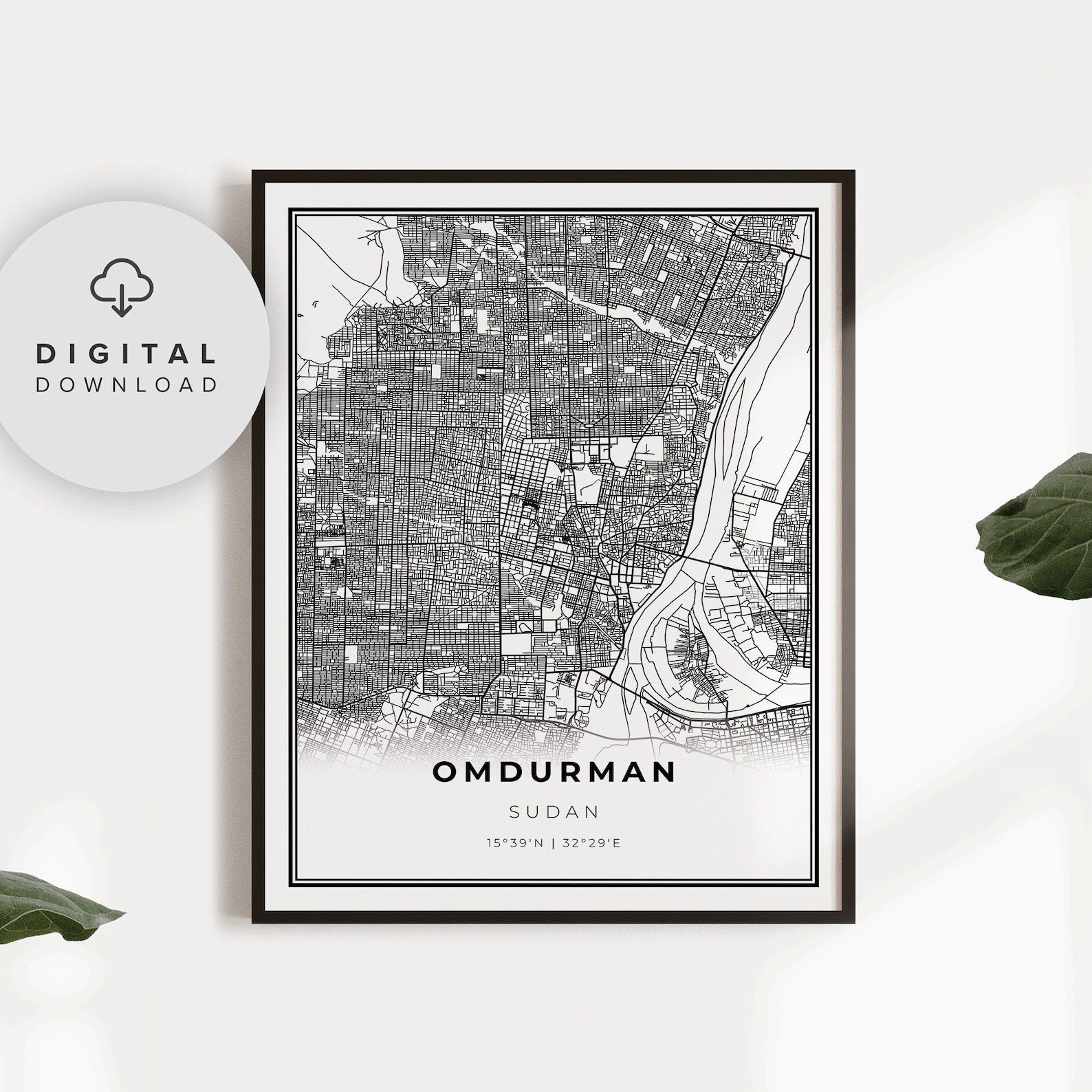Omdurman Map Print Sudan Art Poster Printable City Street - Etsy