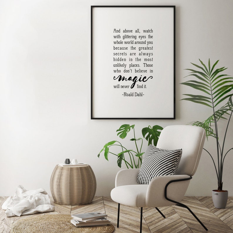 Roald Dahl Quote Art Print, Inspirational Home Decor (digital Download ...