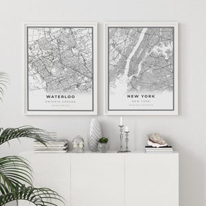 Waterloo Ontario Map Print, ON Canada Map Art Poster, Kitchener ...