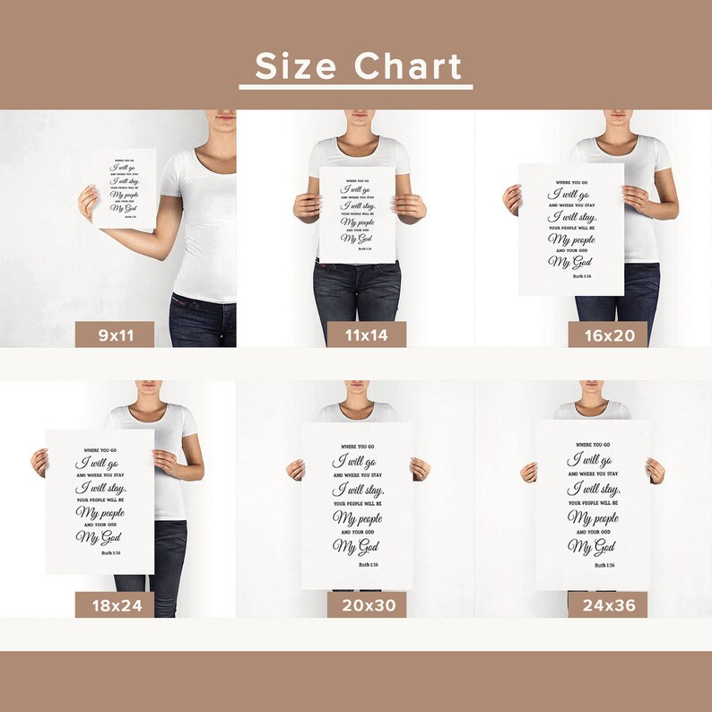 Bible Verse Poster Printable Ruth 1:16 Where You Go I Will - Etsy