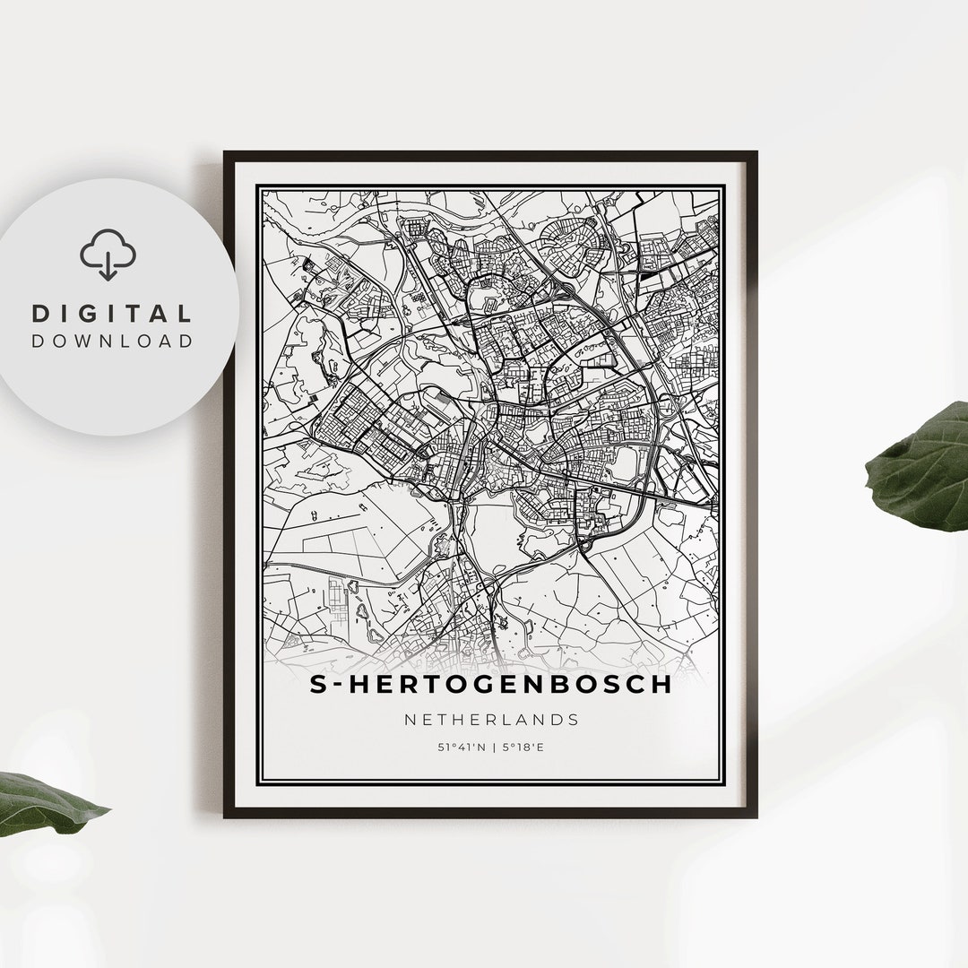 S-hertogenbosch Map Print, Netherlands Map Art Poster, Den Bosch ...