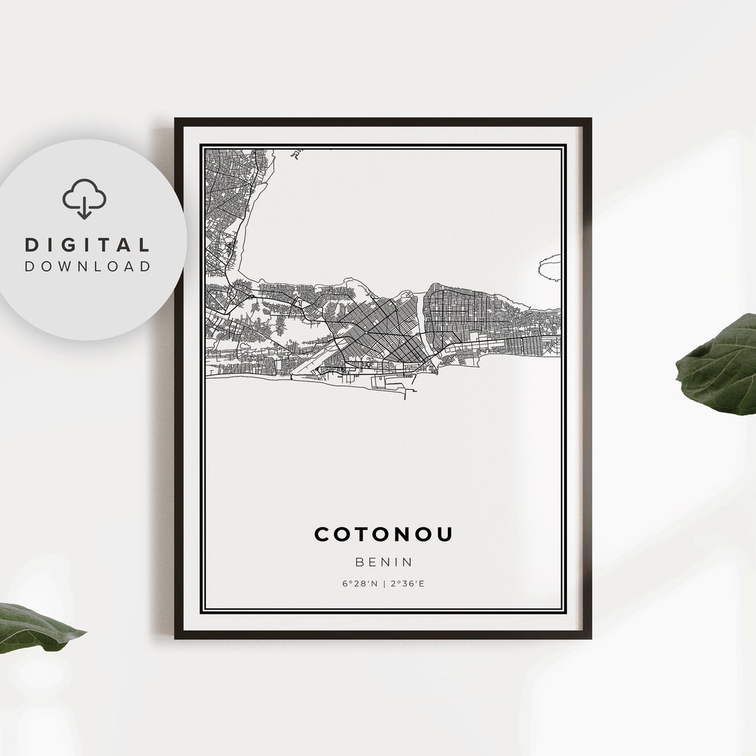 Cotonou Benin Map Art Print, City Street Map (digital Download), NP842 ...