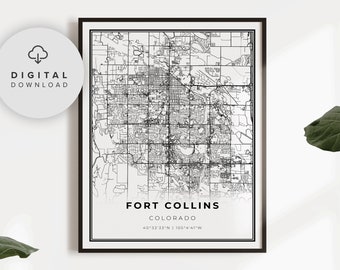 FOCO Map Fort Collins Printable Sign - Etsy