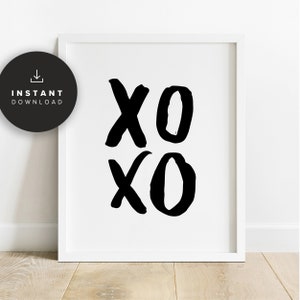 Xoxo Print, Printable, Poster Typography, Modern Poster Wall Art, Brush ...