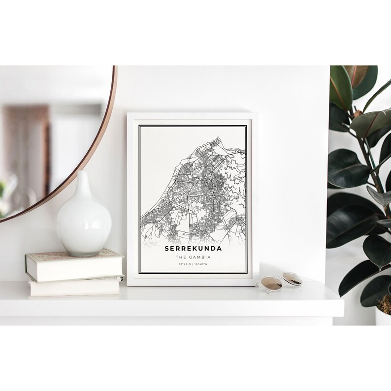 Serrekunda Map Print the Gambia Map Art Poster Serekunda - Etsy