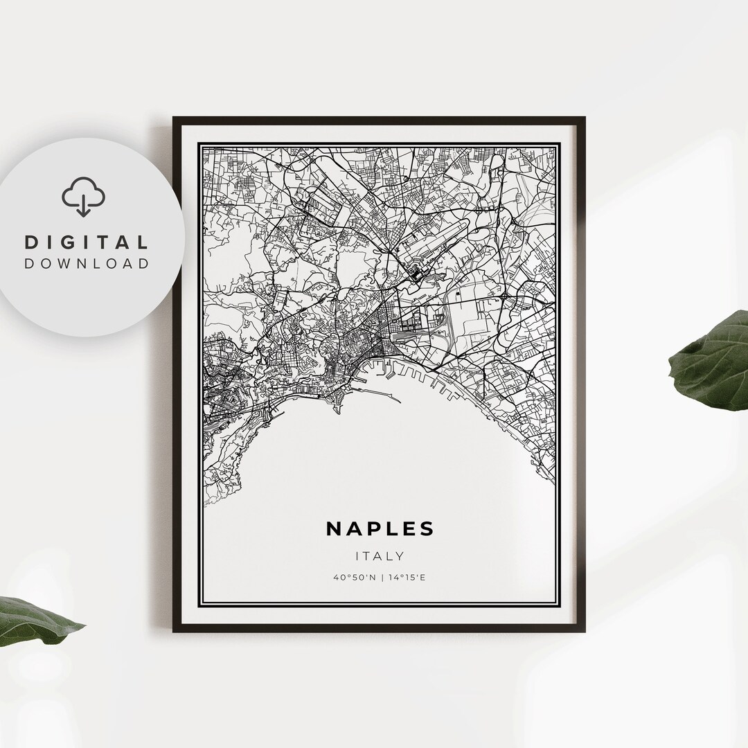 Naples Map Print, Italy Napoli Italia, Map Art Poster, Printable City ...