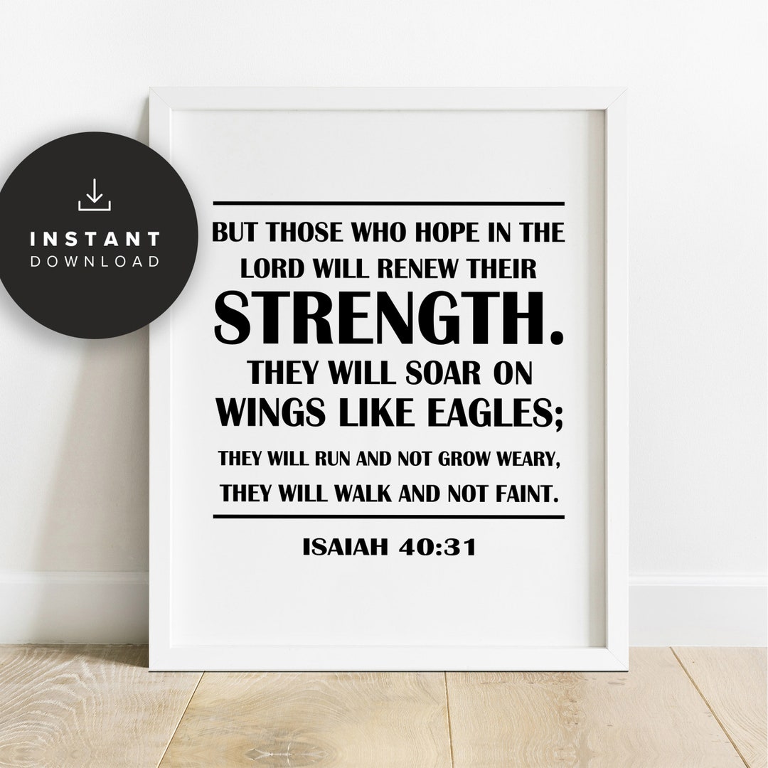 Isaiah 40:31, Printable, Bible Verse Poster, Christian Nursery Wall Art ...