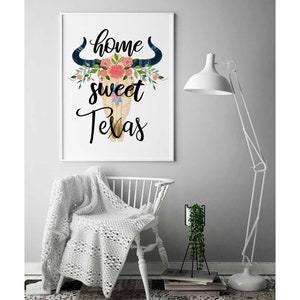 Home Sweet Texas Printable Texas Home Print Calligraphy - Etsy