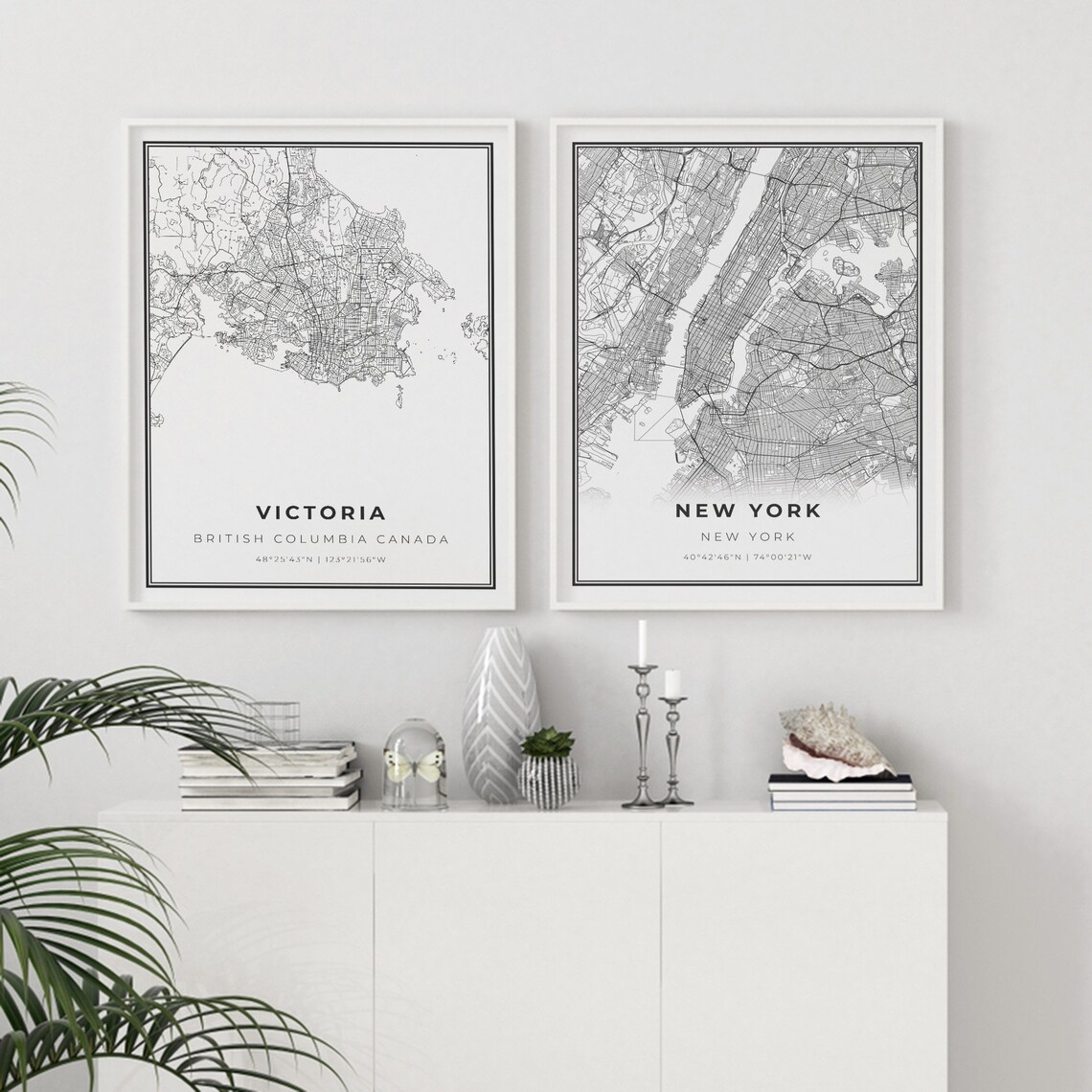 Victoria BC Map Print British Columbia Canada Printable City - Etsy