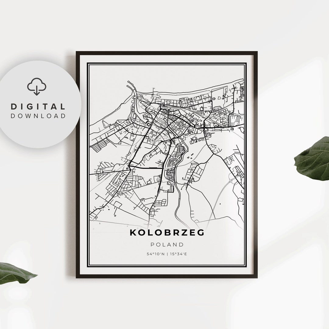 Kolobrzeg Map Print, Poland Map Art Poster, Ko≈Çobrzeg Kolberg ...