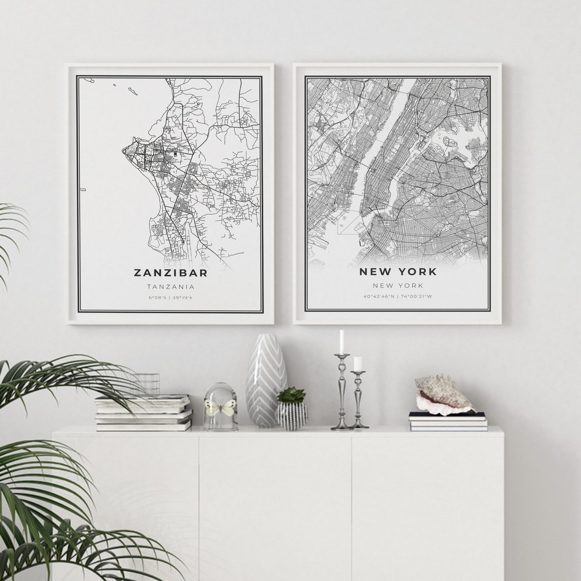 Zanzibar Map Print, Tanzania Map Art Poster, Unguja Printable City ...
