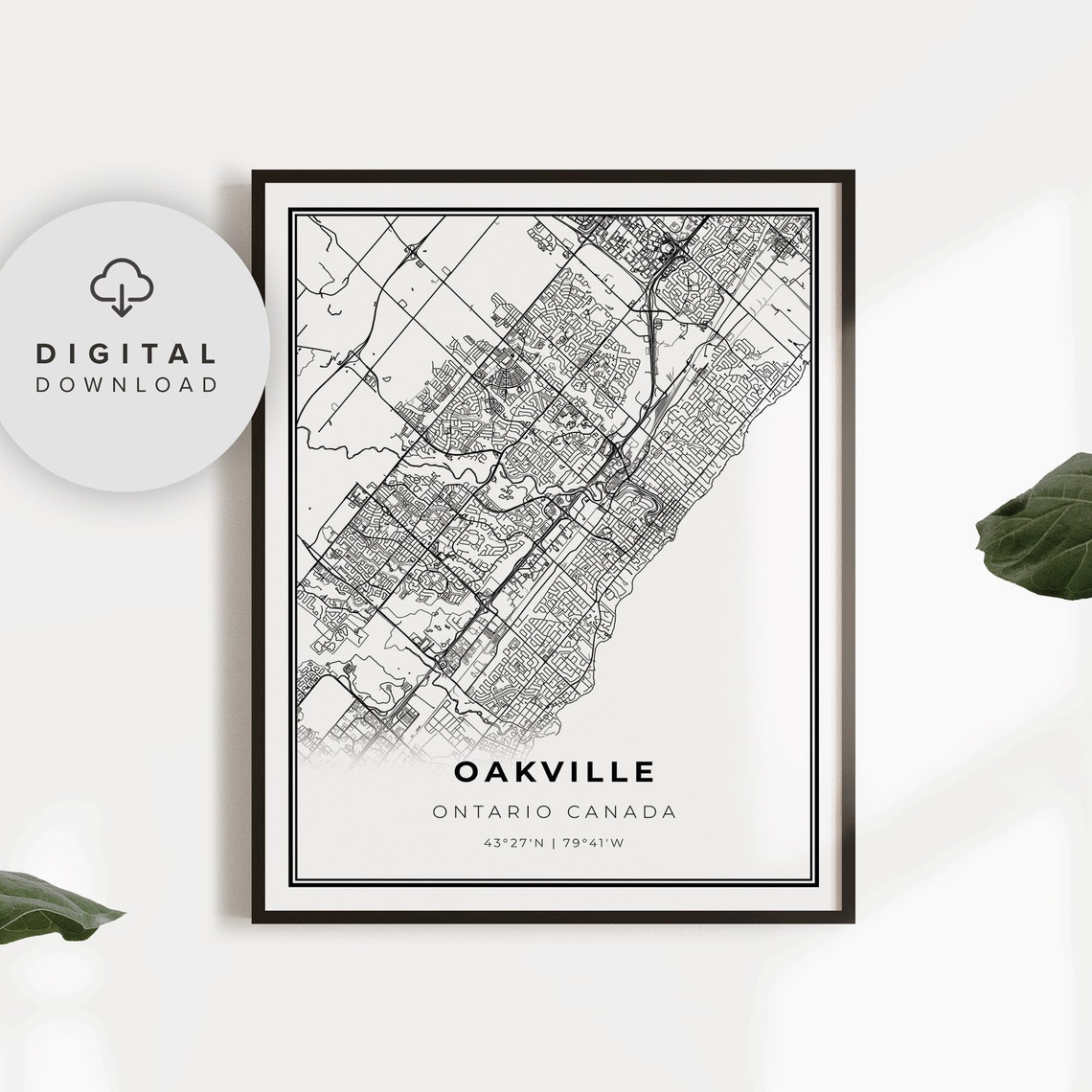 Oakville Map Print Ontario ON Canada Map Art Poster - Etsy